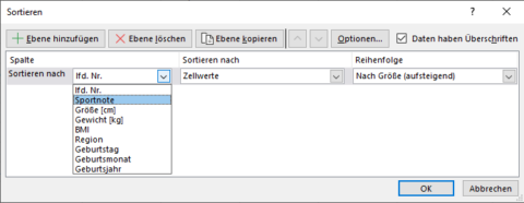 Sortieren in Excel (einfach, mehrstufig) - Björn Walther